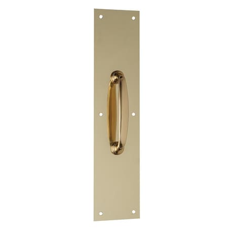 Pamex 3-1/2in x 15in Solid Brass Pull Plate Bright Brass Finish DD0920135PB | Zoro